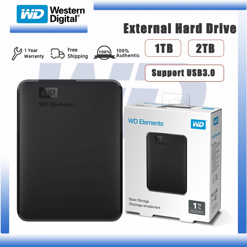 Western Digital External Hard Drive WD Elements USB 3.0 HDD 1TB/2TB ...