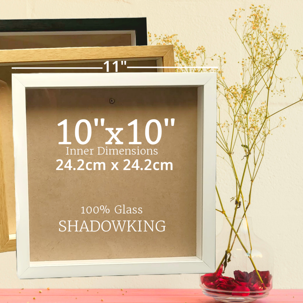 ShadowKing 10x10 Inches GLASS ShadowBox Shadow Box Frame For Flowers ...