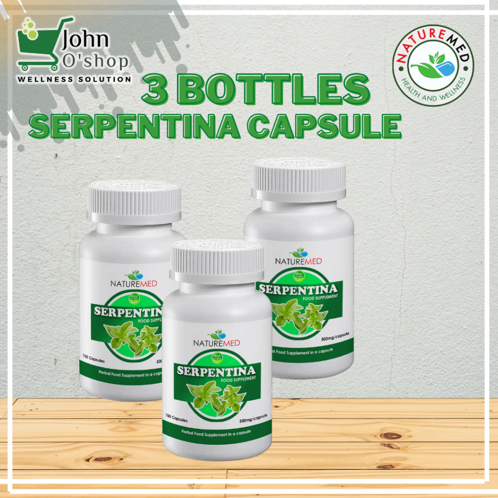 3 Bottles Naturemed Serpentina Capsule | 500mg | 100 Capsule | Shopee ...