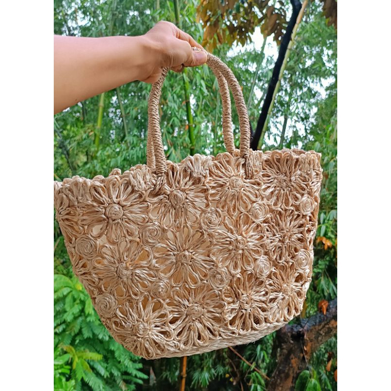 Abaca twirled handbag native bag w/ lining & zipper | Shopee Philippines