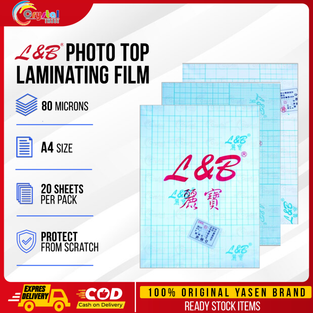 L&B Cold Laminating Film A4 Photo Top Glitterized / Glossy / Satin 80 Microns Laminating Film ...