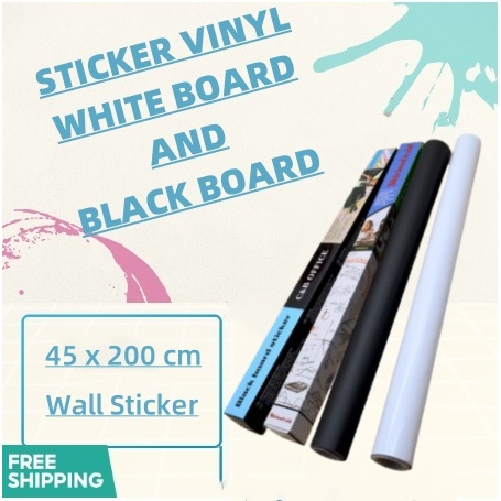 Removable Vinyl Whiteboard and Blackboard Sticker 45 x 200 cm Wall ...
