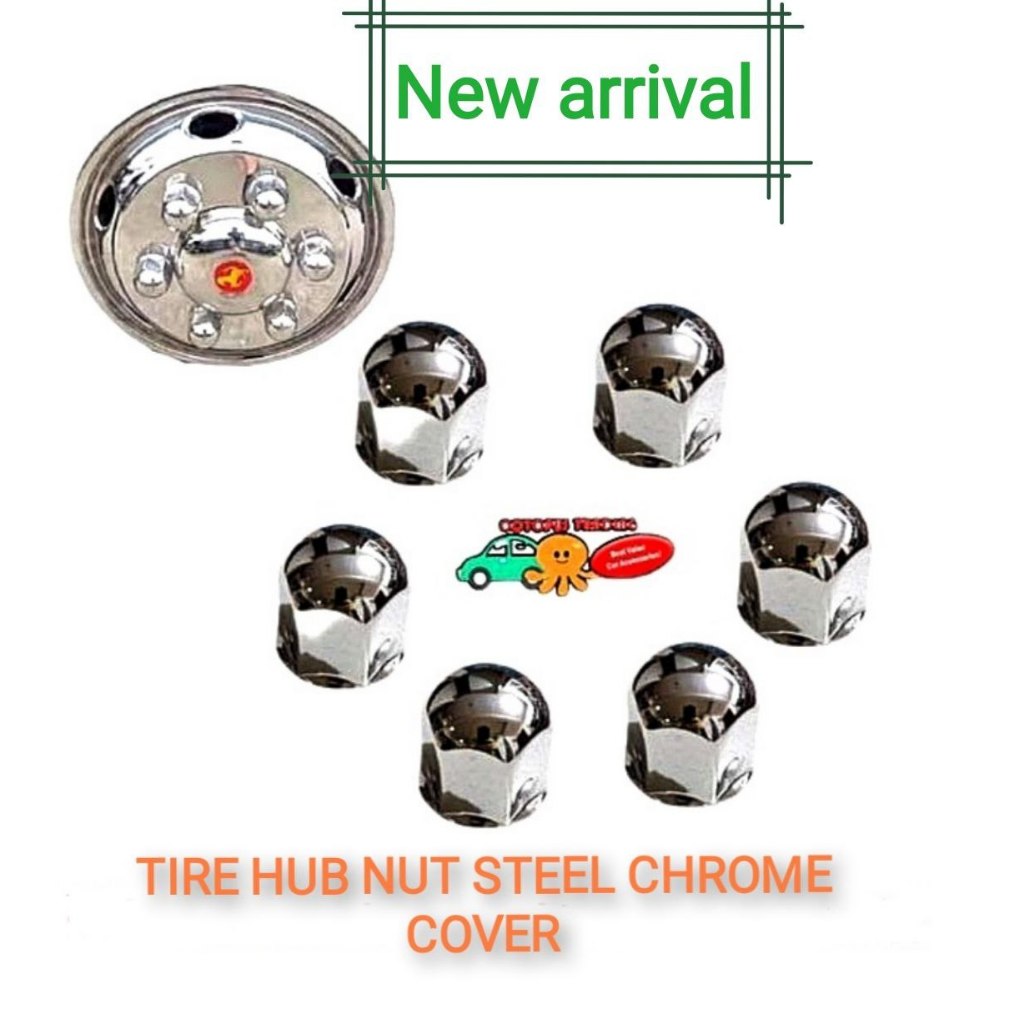 TIRE HUB NUT CHROME COVER MADE OF STEEL FOR TRUCKS SUCH AS: ISUZU, FUSO ...