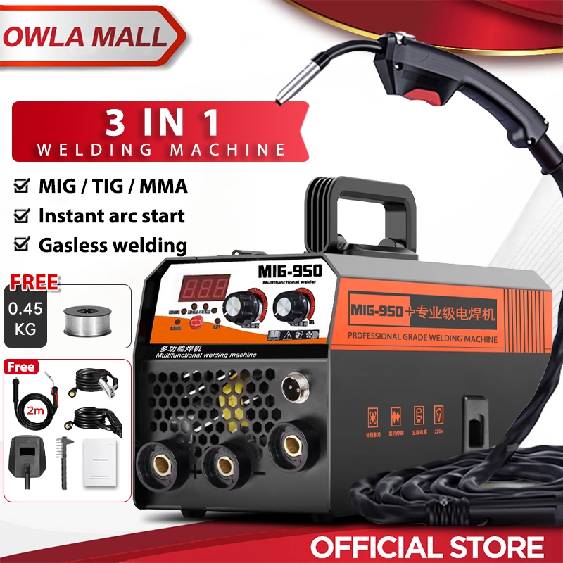 Portable MIG Welding Machine (MIG/MMA/TIG 3IN1) Gasless Welder IGBT DC ...