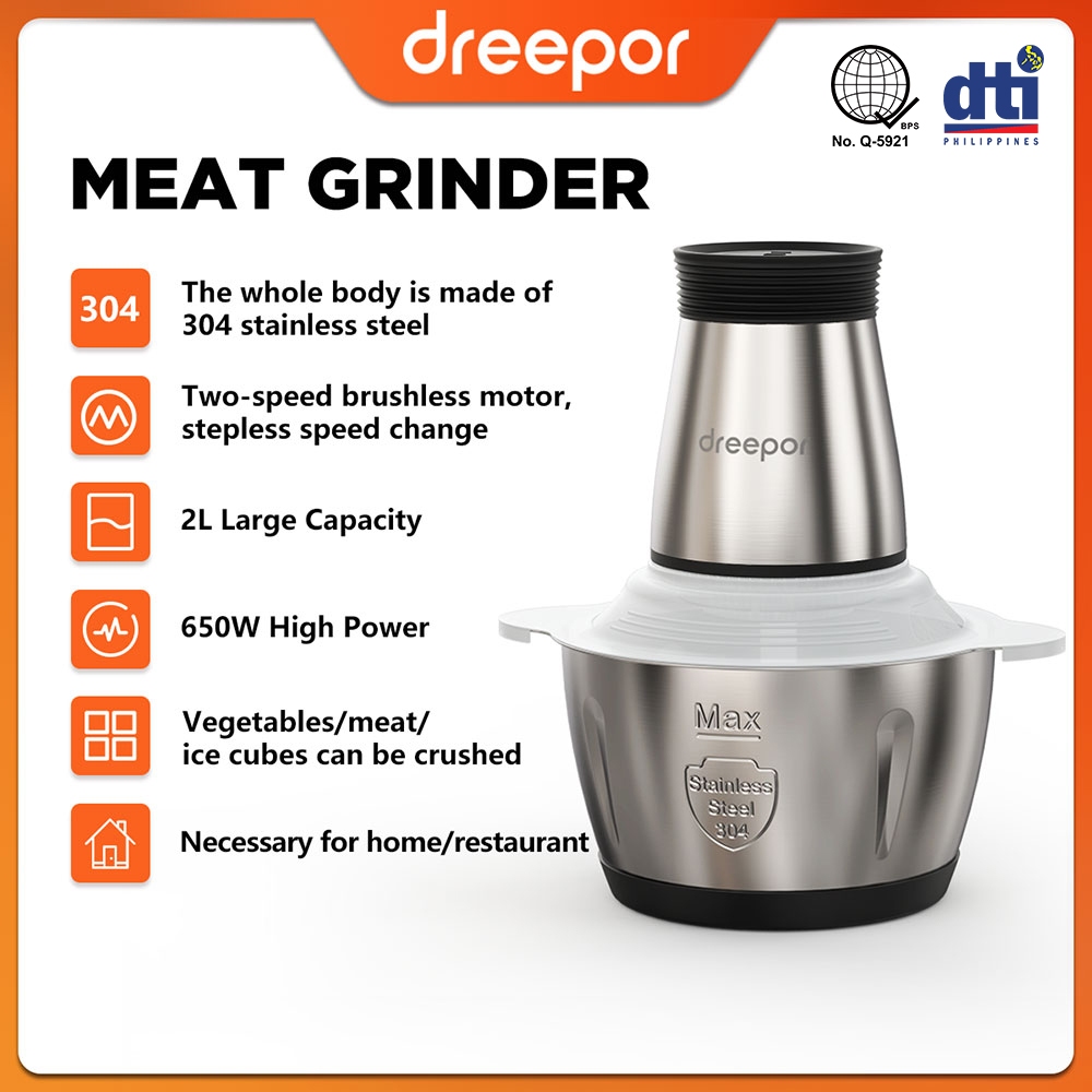 Dreepor Electric Meat Grinder 2L capacity kitchen appliances Electric ...