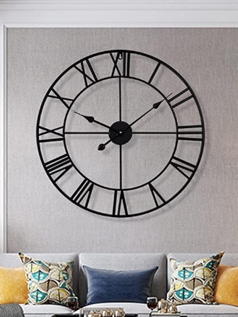 Large Roman Numeral Wall Clock Silent Non Ticking Battery Operated ...