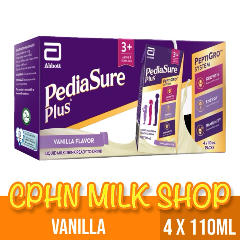 Pediasure Plus Ready to Drink Vanilla 110ML x 4 -JUNE 9 2025 EXP | Shopee Philippines