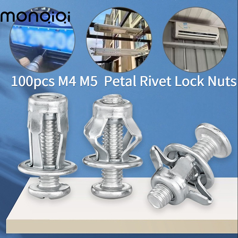 M4/M5/M6/M8 Petal Rivet Jack Nuts License Fixed Screw Petal Rivet Lock ...