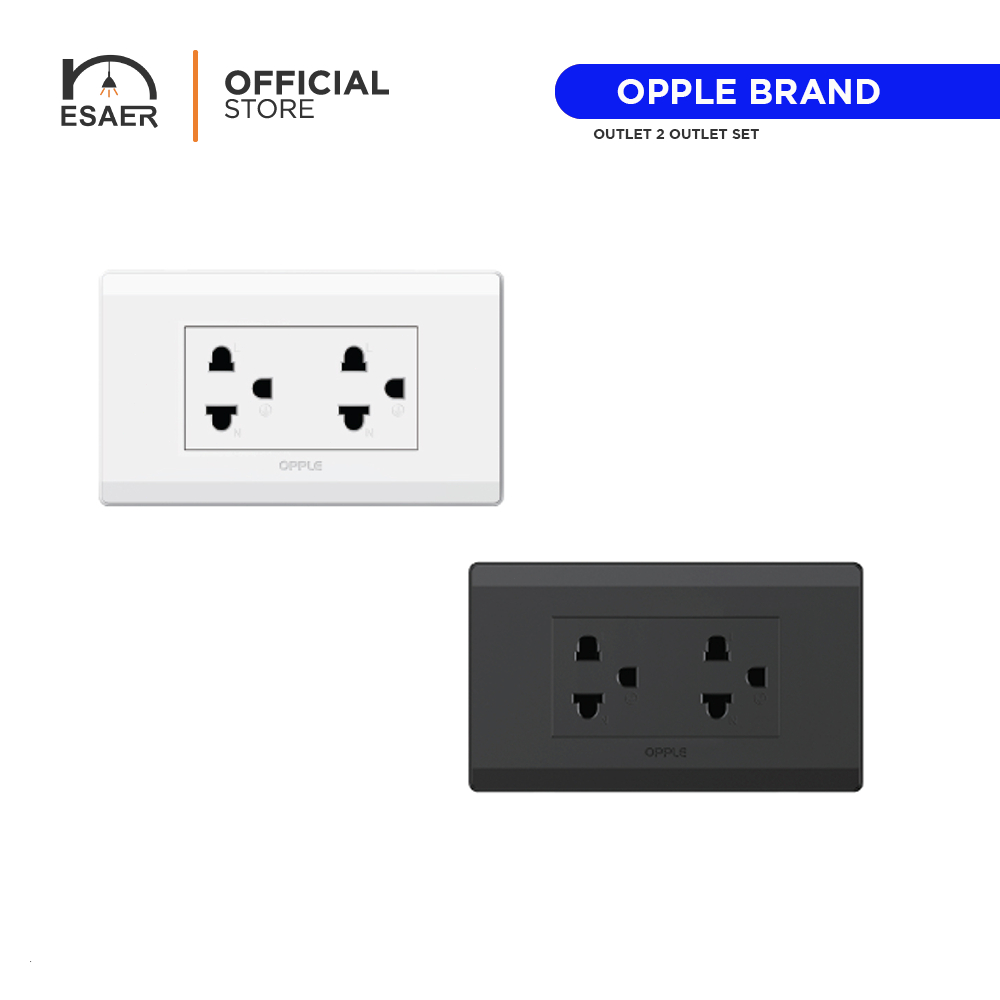 Esaer X Opple 2 Gang American Standard Outlet White and Dark Grey ...