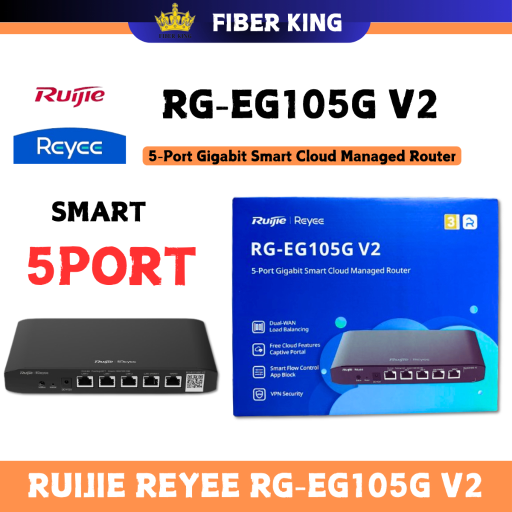 FIBERKING RUIJIE REYEE RG-EG105G V2 Reyee Cloud Managed Router | Shopee ...
