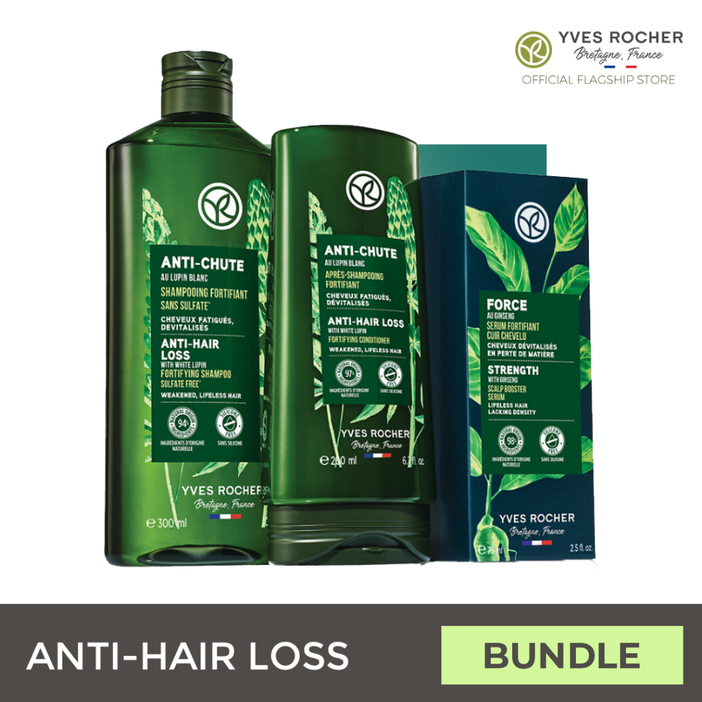 YVES ROCHER Anti Hair Loss Grower Shampoo 300ml, Conditioner 200ml ...