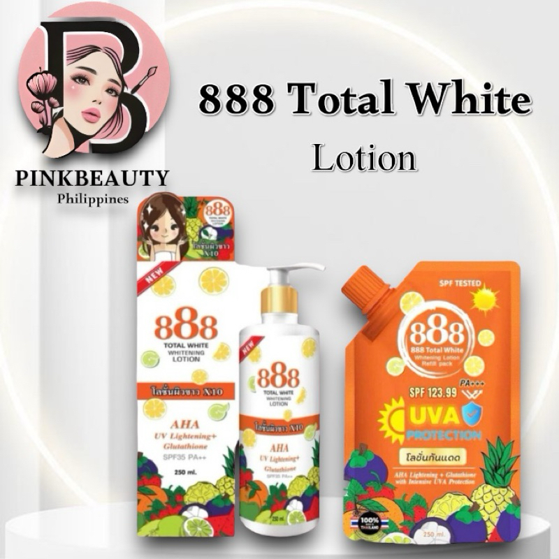 888 Total White Whitening Lotion with SPF 35 PA++, AHA, UV Whitening ...