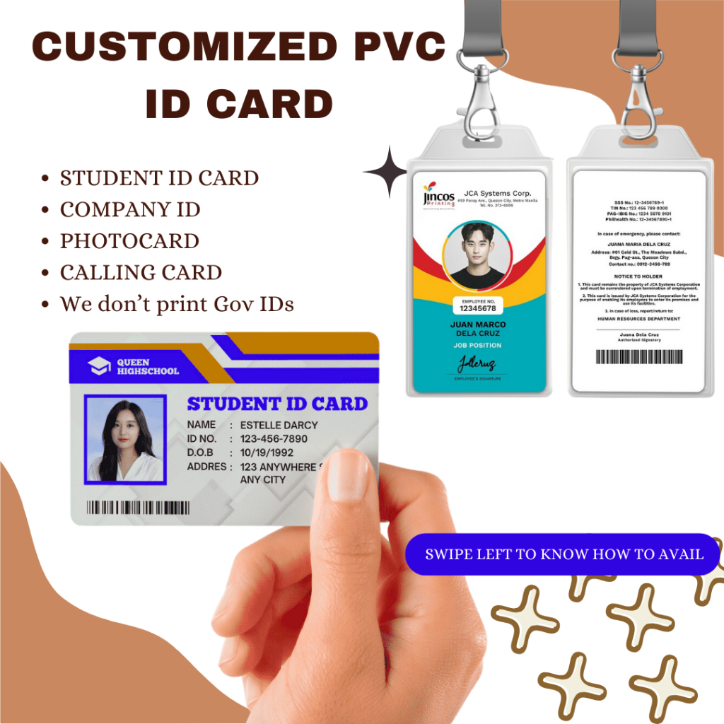 CUSTOMIZED Laminated PVC ID CARD (NO MINIMUM ORDER) MESSAGE US FIRST | Shopee Philippines