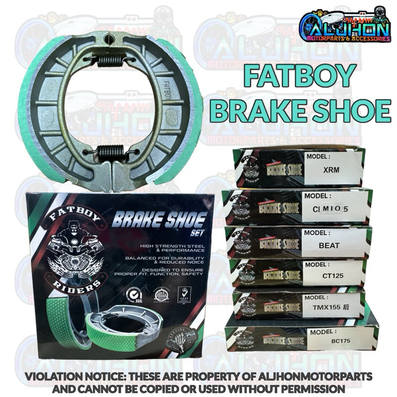 Fatboy Brake Shoe XRM MIO CT125 HD3 X4 TMX Rear Barako Beat Click ...