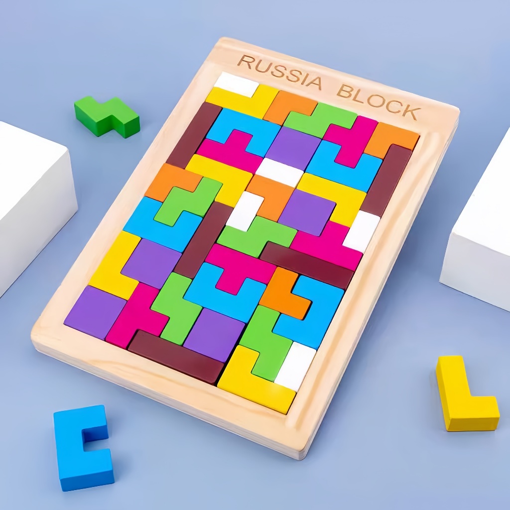 Number Letter shape Matching Puzzle Wooden Educational Toys Tetris ...