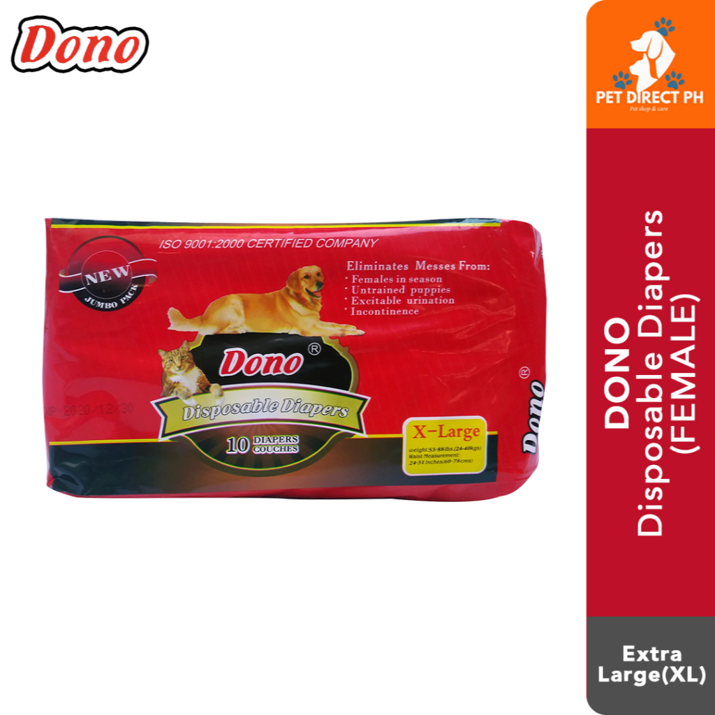Dono Female Dog Diaper - Mini XXS XS Small Medium Large XL XXL | Shopee ...