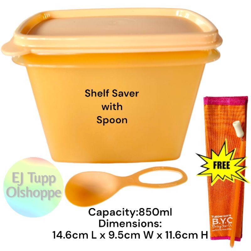 Tupperware Brands Shelf Saver Orange with Spoon 850ml (1pc) | Shopee ...