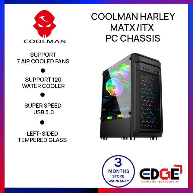 EDGE | COOLMAN Harley MATX/ITX PC Chassis | Shopee Philippines