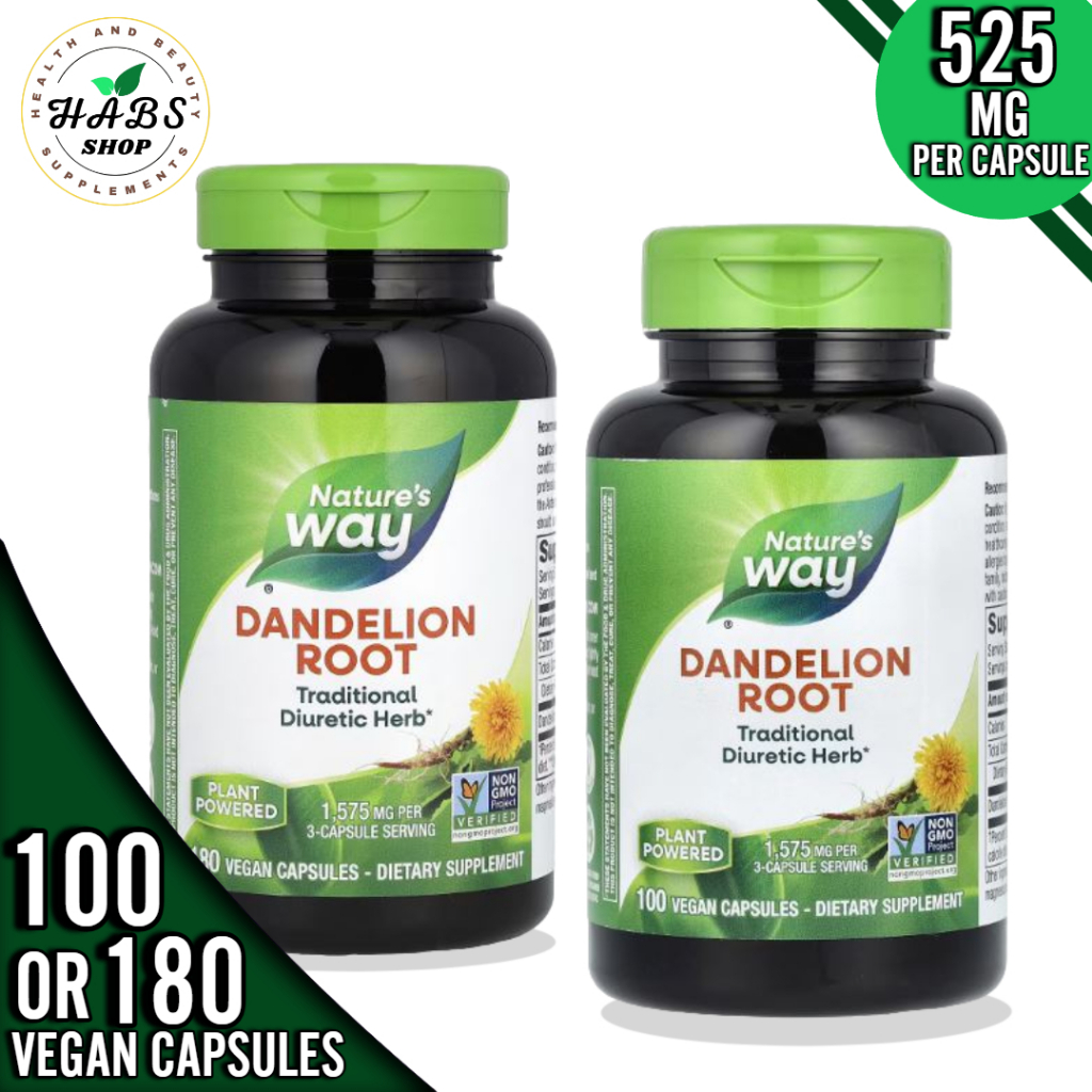 Nature's Way, Dandelion Root, 525 mg, 100 Vegan Capsules or 180 vcaps ...