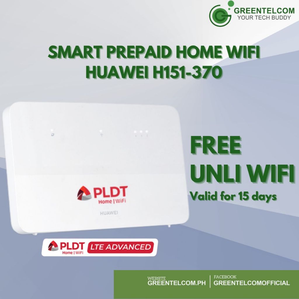 PLDT SMART PREPAID HOME WIFI LTE ADVANCED HUAWEI H151-370 CAT 6 | Shopee Philippines
