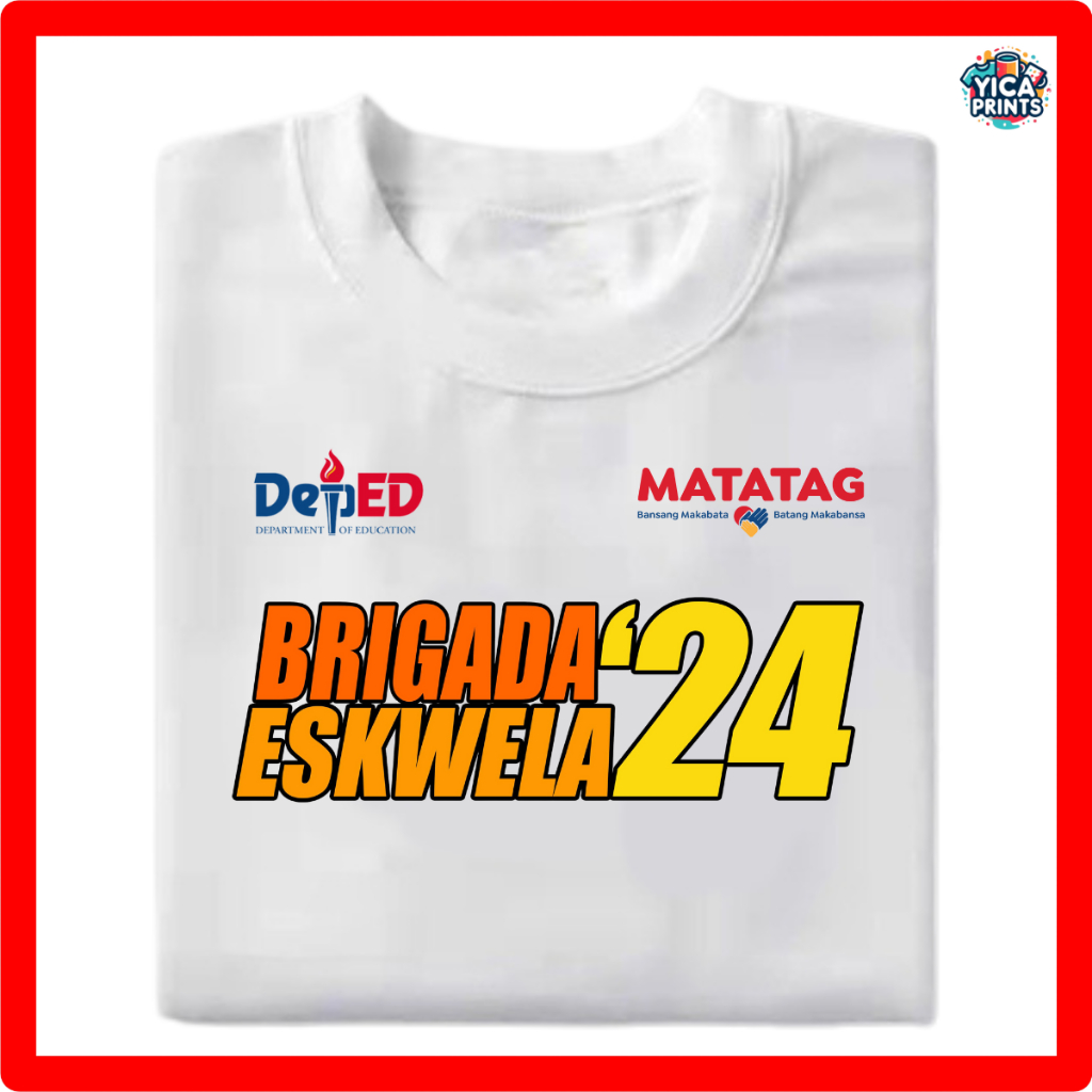Brigada Eskwela 2024 White Shirt Cotton Spandex | Shopee Philippines