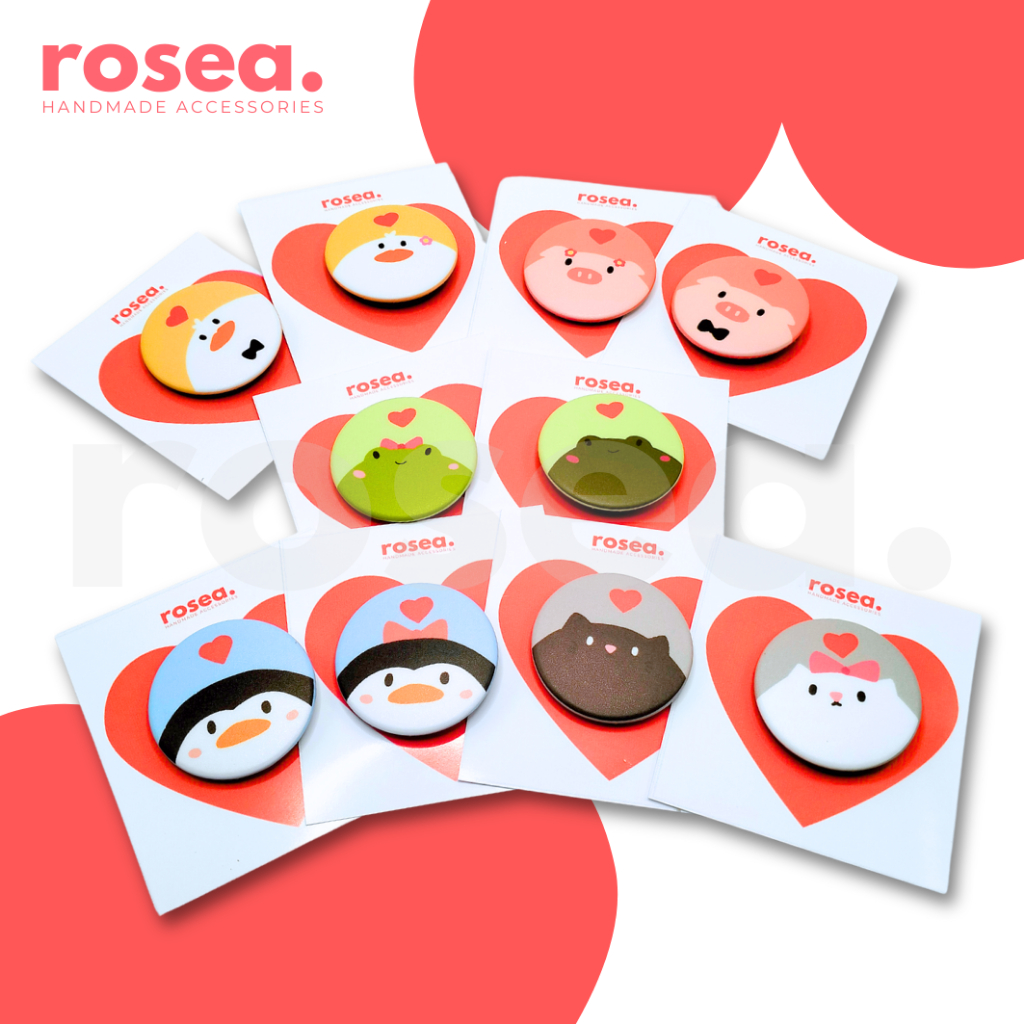 CUTE ANIMAL COUPLE MATCHING MINI CUTE TINPLATE PINS BAG BADGE BROOCH ...