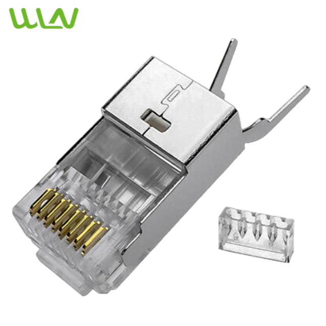 CAT7 Connector Plug Pass Through connectors Gold Plated Shielded ...