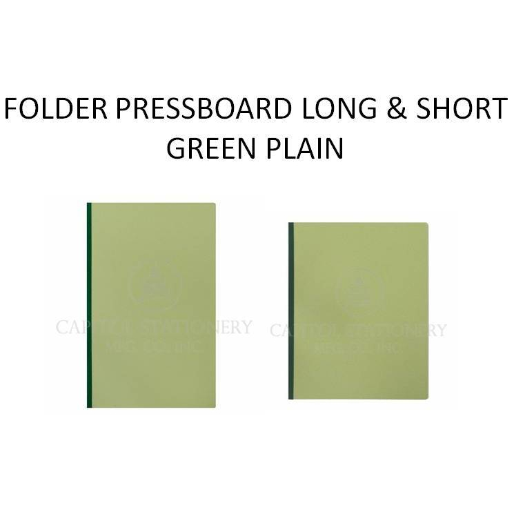 10 pcs. Capitol Imported Folder Pressboard Green Long & Short Plain ...