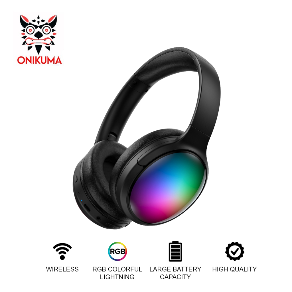 Onikuma B3 RGB Wireless Bluetooth Headphone with ANC Microphone ...