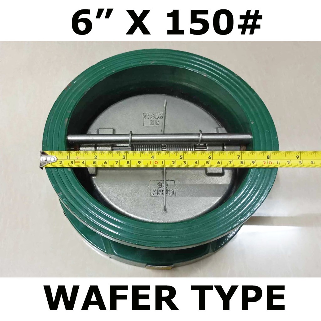CAST IRON CHECK VALVE 6" X 150# WAFER TYPE STAINLESS DISC ...