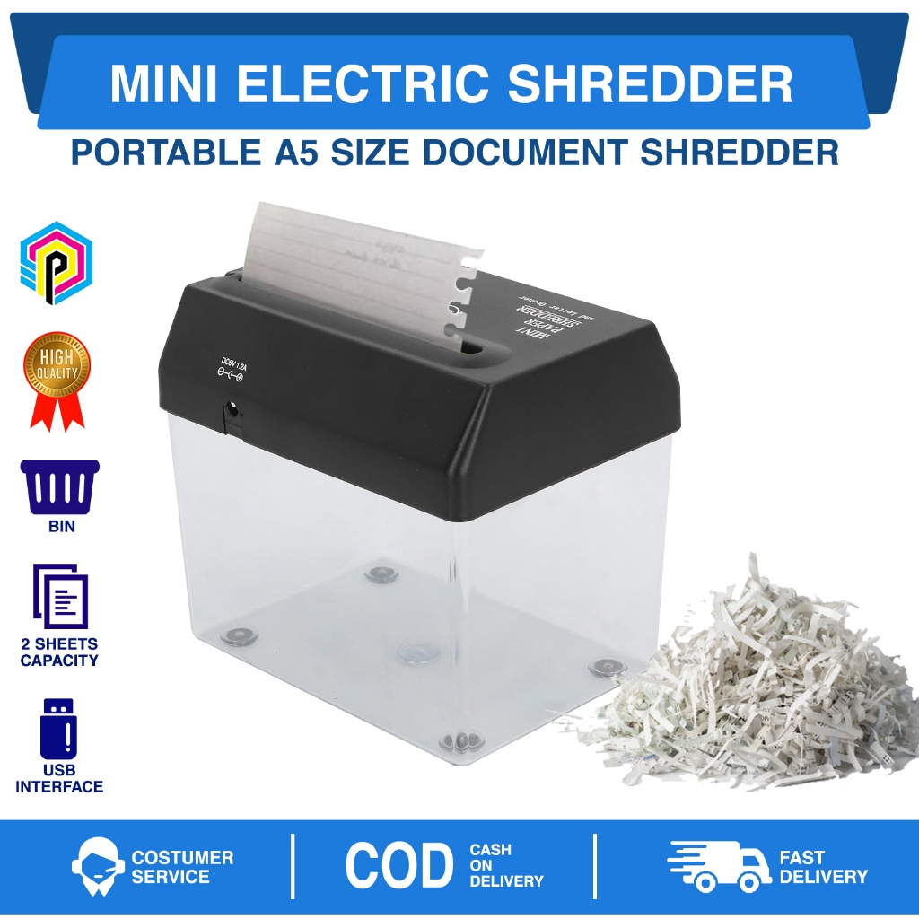 Mini Electric Shredder Portable Paper Shredder Documents Paper Cutting ...