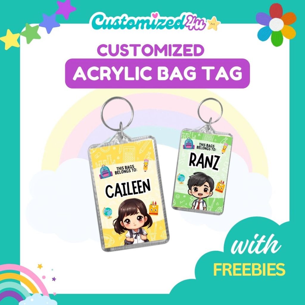 Customized Acrylic Bag tag for School Bag - Luggage Tags for travel ...