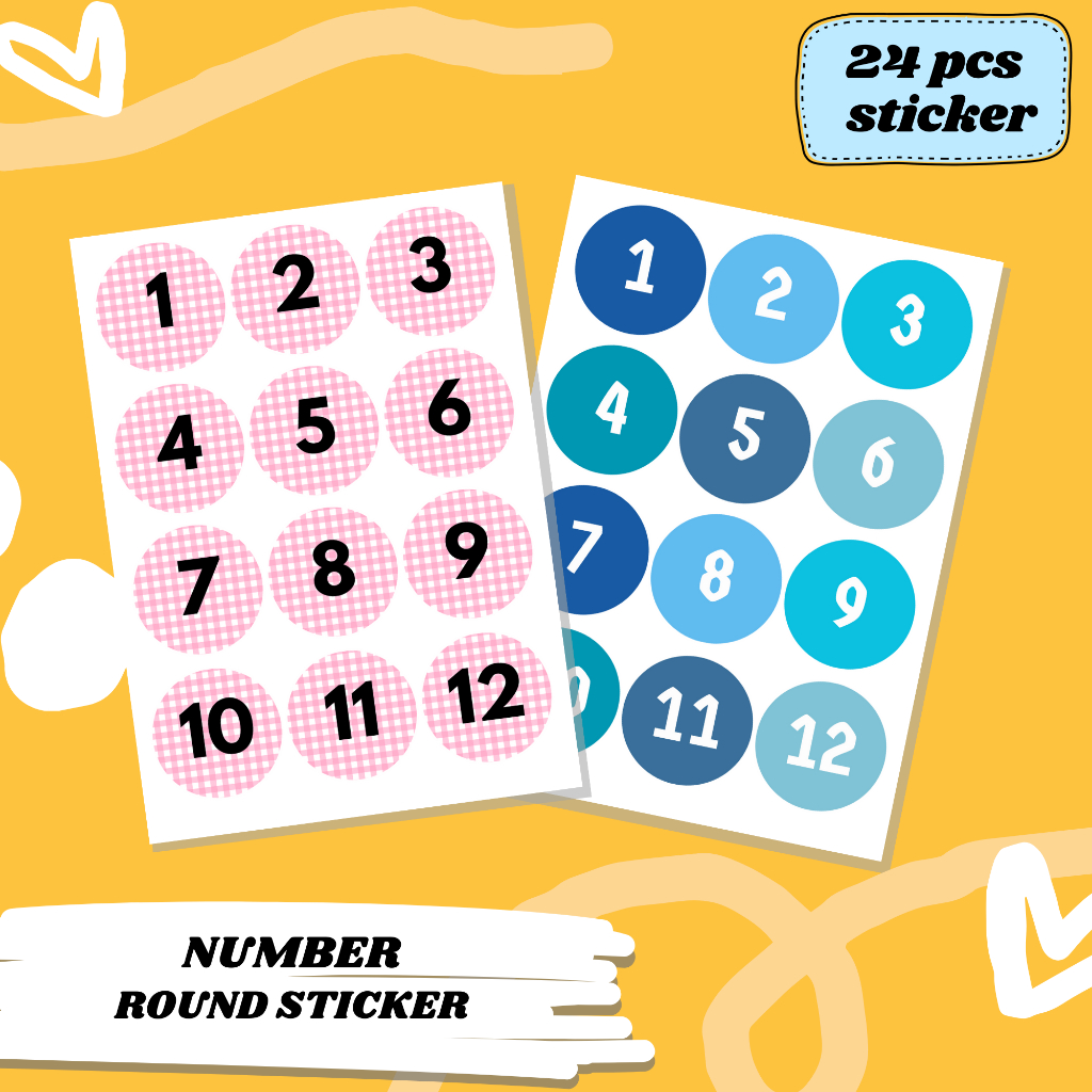 Round Notebook Number Sticker Label Circle Waterproof Vinyl Sticker ...