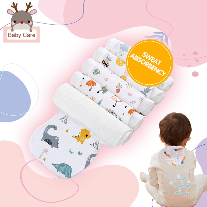 8 Layer Baby Sweat Absorbent Back Towel 100% Muslin cotton keep baby ...