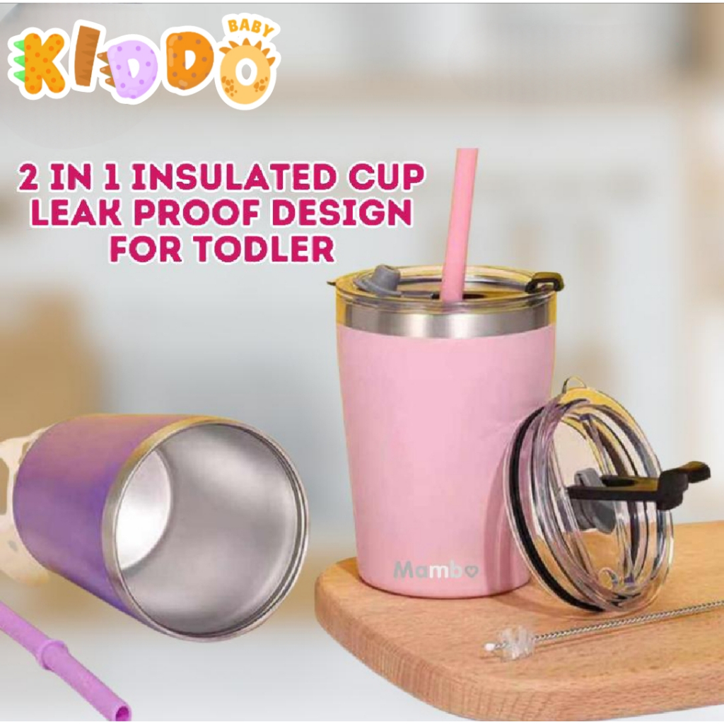 2in1 Insulated Cup Leak Proof Design for Toddler Double Wall Stainless ...