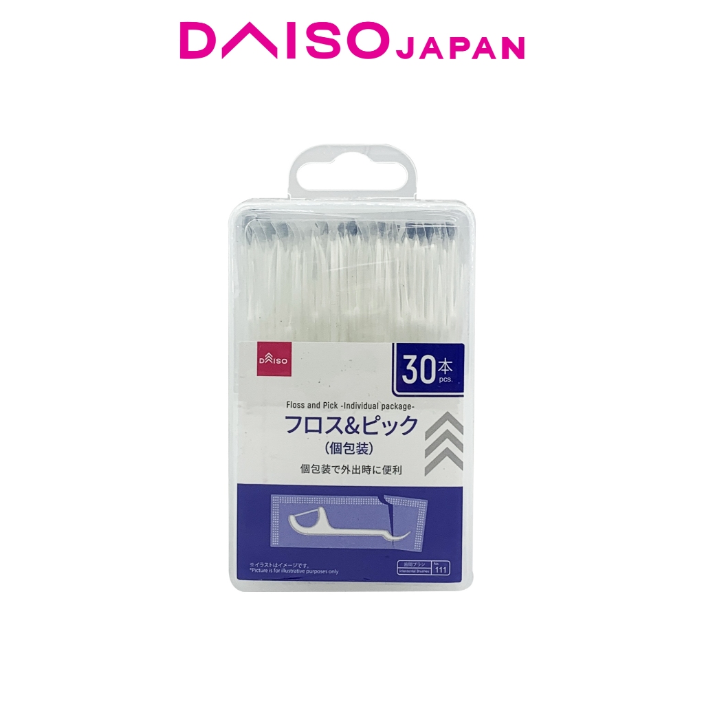 Daiso Individually Wrapped Floss and Picks with Case (30pcs) | Shopee ...