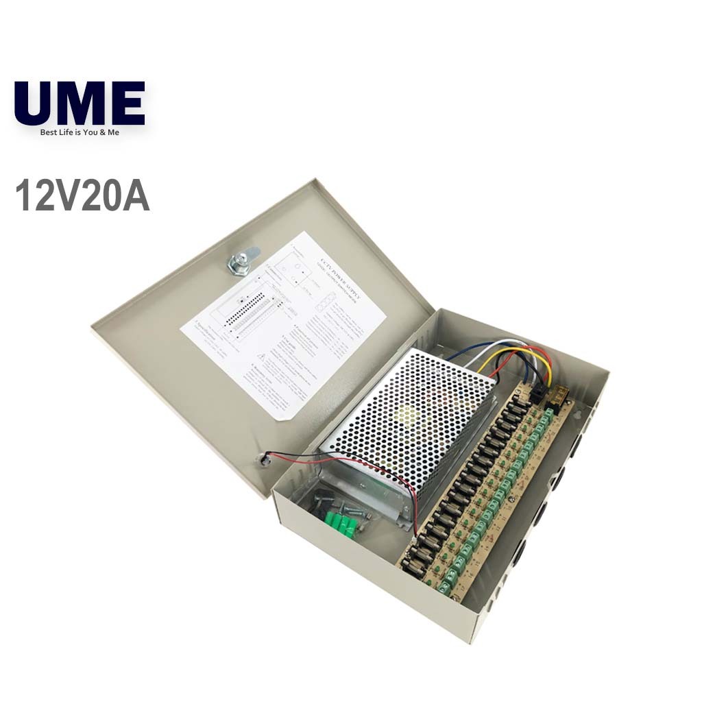 DC 12V 20A CCTV LED Universal Switching Centralized Power Supply Adapter With Casing CL1220 ...