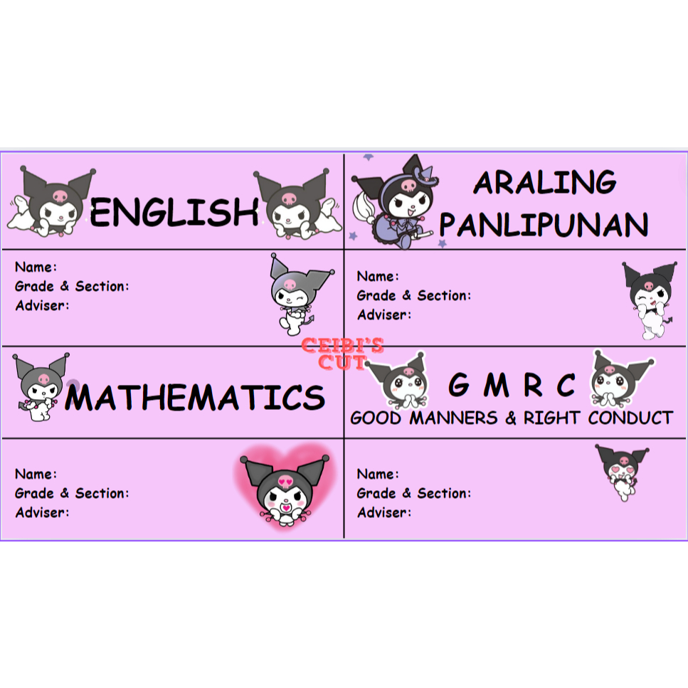 Personalized sticker Subject labels with separate personal information ...