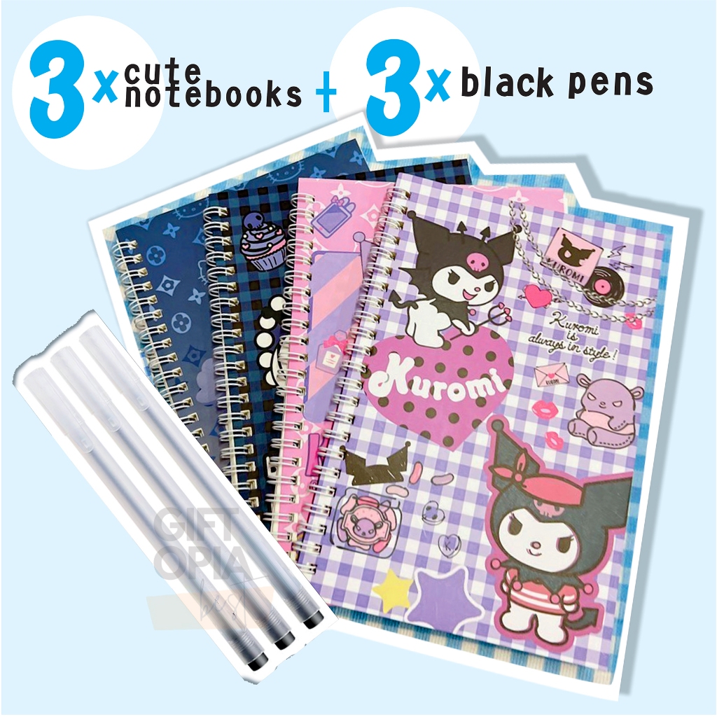 Buy 3 take 3 School supply set A5 Cute cartoon Notebook with free ...
