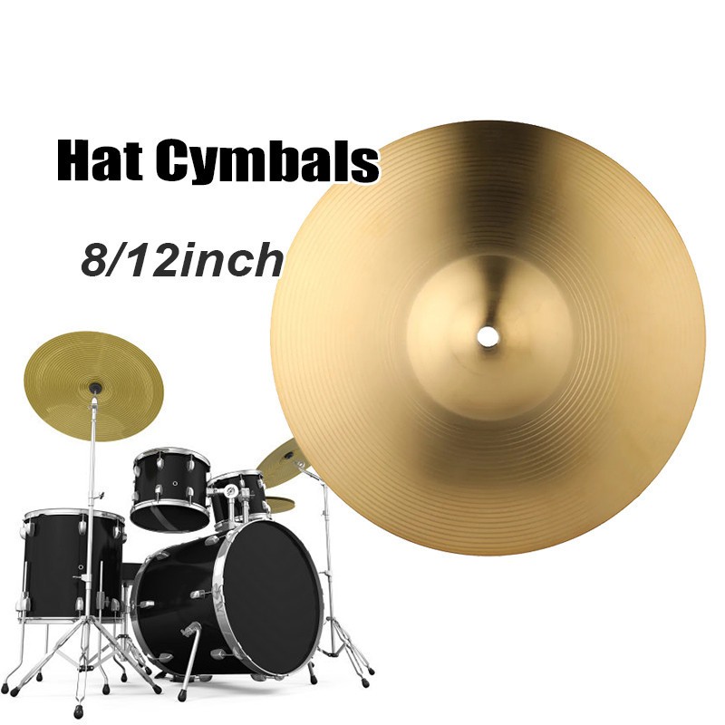 8/12 Inch Resonant and Versatile Brass Crash Cymbal Hat Cymbals ...