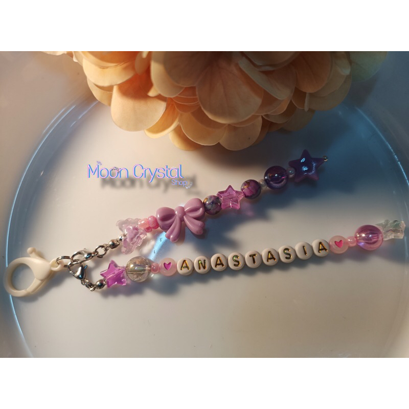 Customized Beaded Name Tag Design #01 for Bag/waterbottle/cellphone ...
