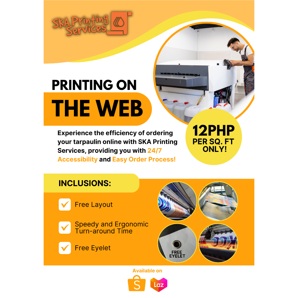 TARPAULIN PRINTING WITH FREE LAYOUT AND EYELET | Shopee Philippines