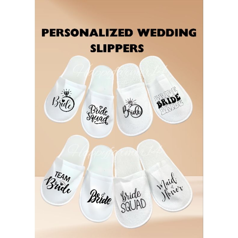 Personalized Wedding Slippers Groom/Bride/Bridesmaid/Groomsman | Shopee ...