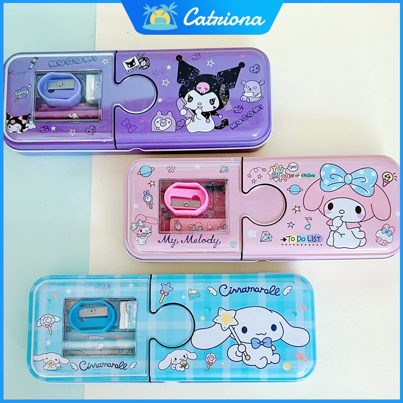 Sanrio Metal Double-Layer Pencil Case Pen Box With Eraser&Pencil Large ... Sanrio Metal Double-Layer Pencil Case Pen Box With Eraser&Pencil Large ...