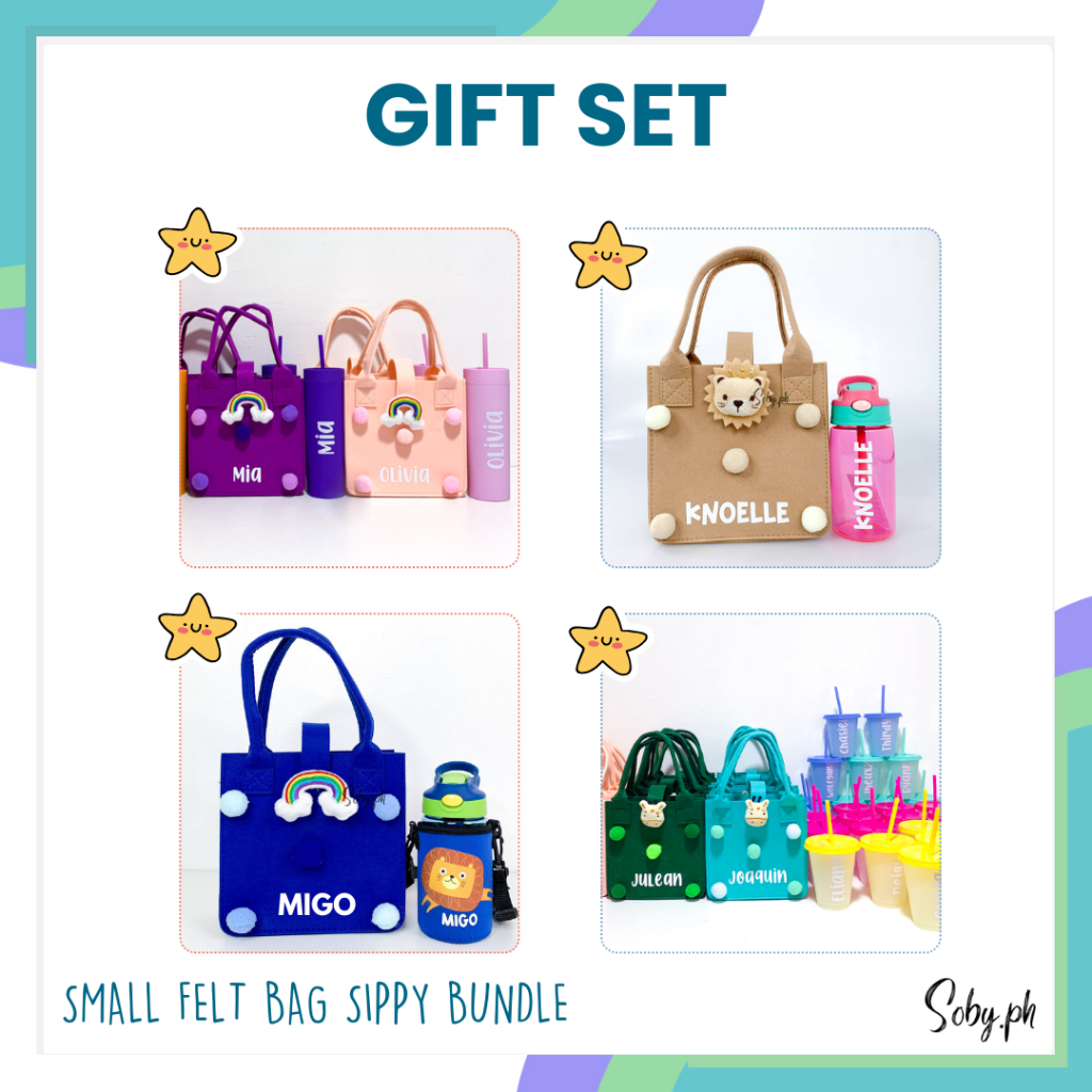 SOBY PH - Personalized Small Felt Bag with Sippy Cup Edition Bundle ...
