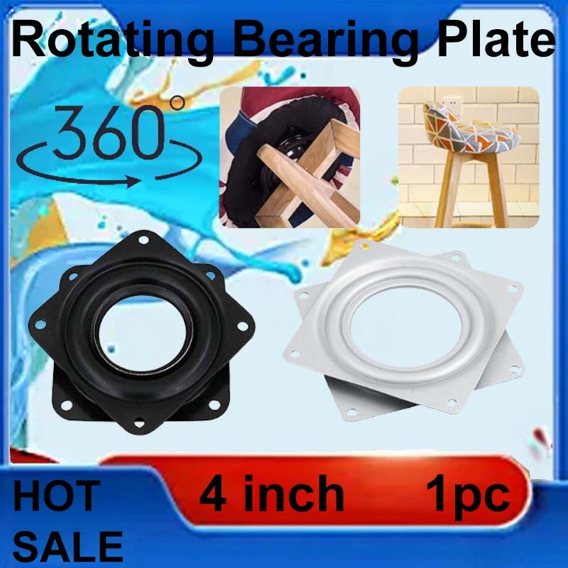 4 Inch Black Square Rotating Bearing 360 Base Degree With Zinc Plated ...