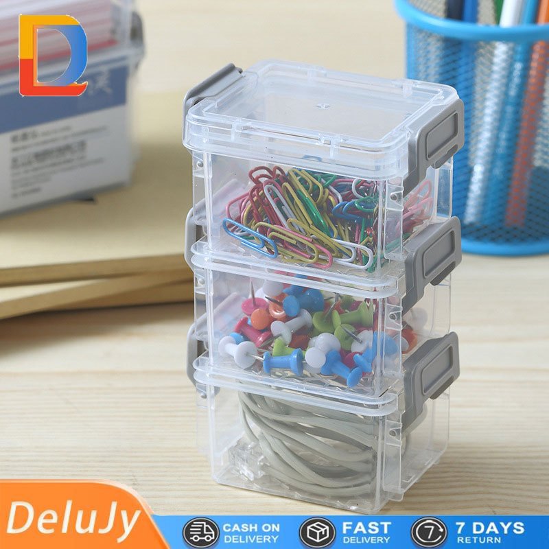 2-Tier Cute Mini Stackable Storage Box Household Office Plastic ...