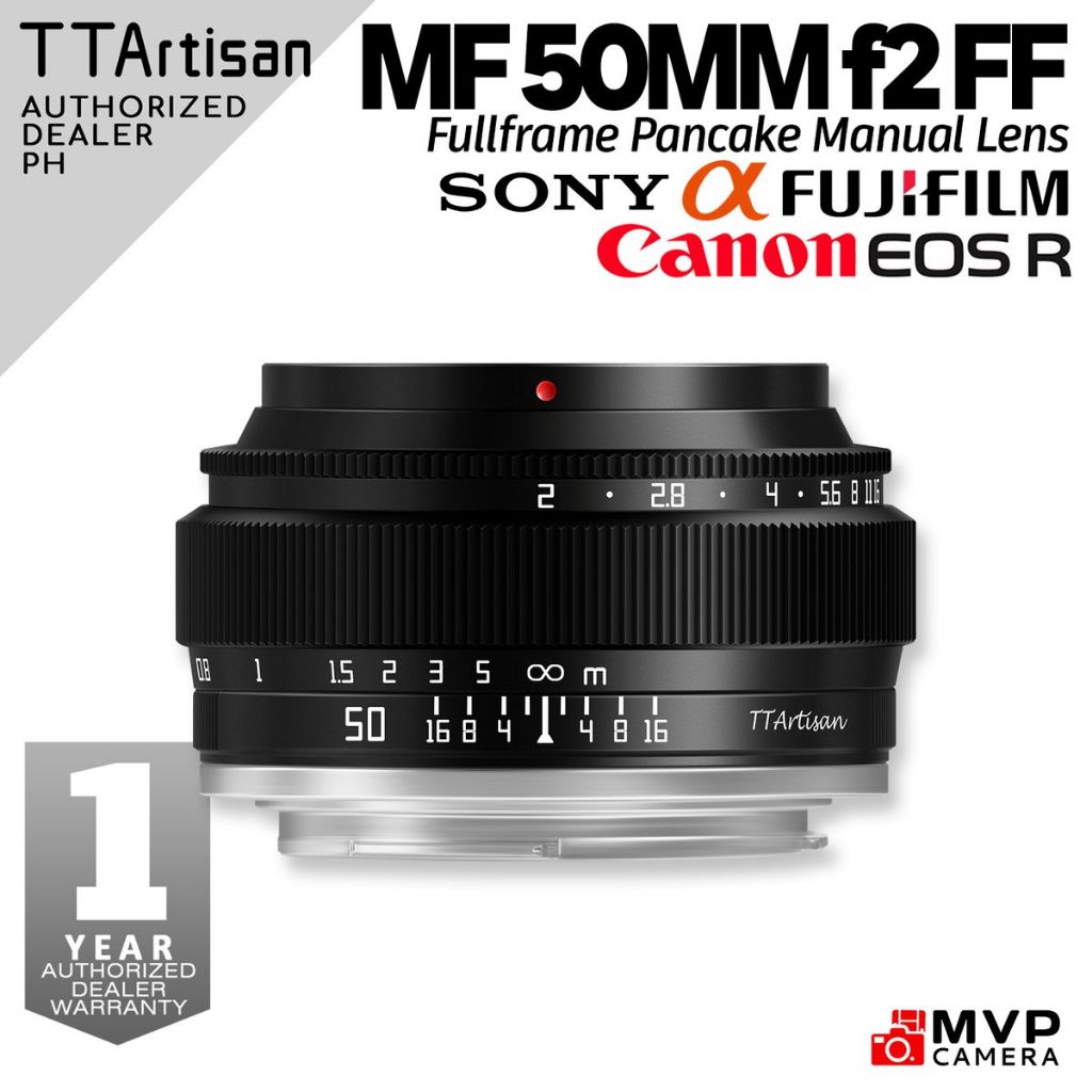 TTARTISAN 50mm f2 Compact Portrait Prime Pancake Lens for Mirrorless TT ...