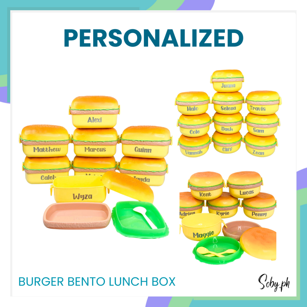 SOBY PH - Personalized Hamburger Bento Lunch Box for Kids Burger Baunan ...