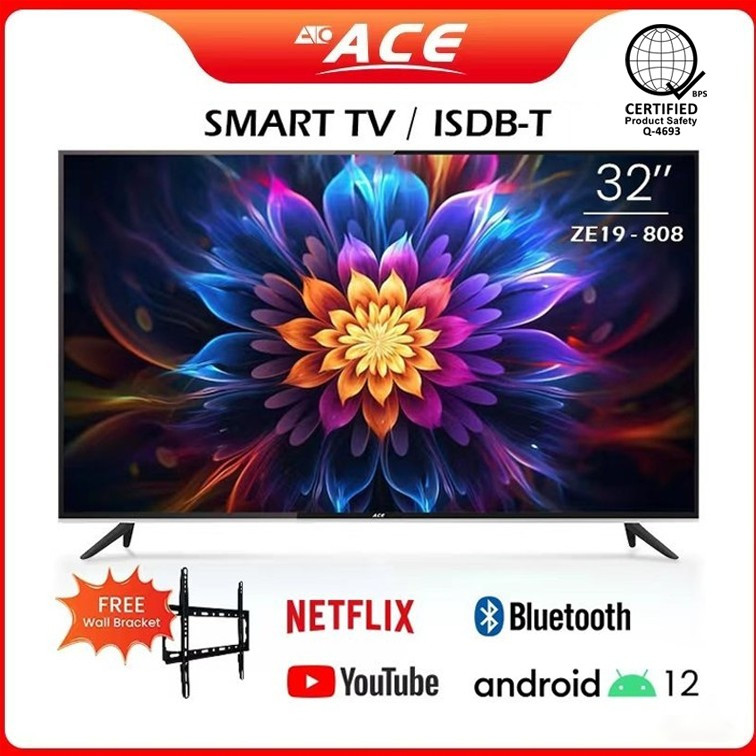 ACE 32" Slim HD Smart TV Black LED-808 ZE19 Smart TV-Android-HDR ...